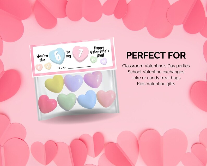 You’re the 6 to My 7 Valentine Treat Topper | Funny Valentine Goodie ...