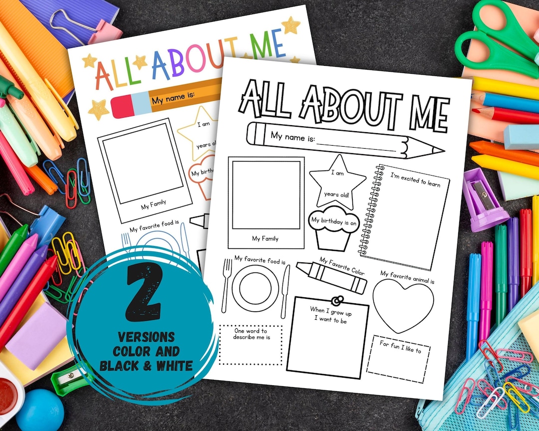 All About Me Student Worksheet, Classroom Get to Know You, Back to ...