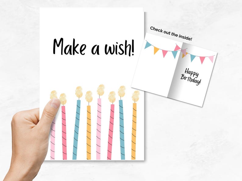 DIY Fingerprint Birthday Card: Kids Craft Activity (digital Download ...