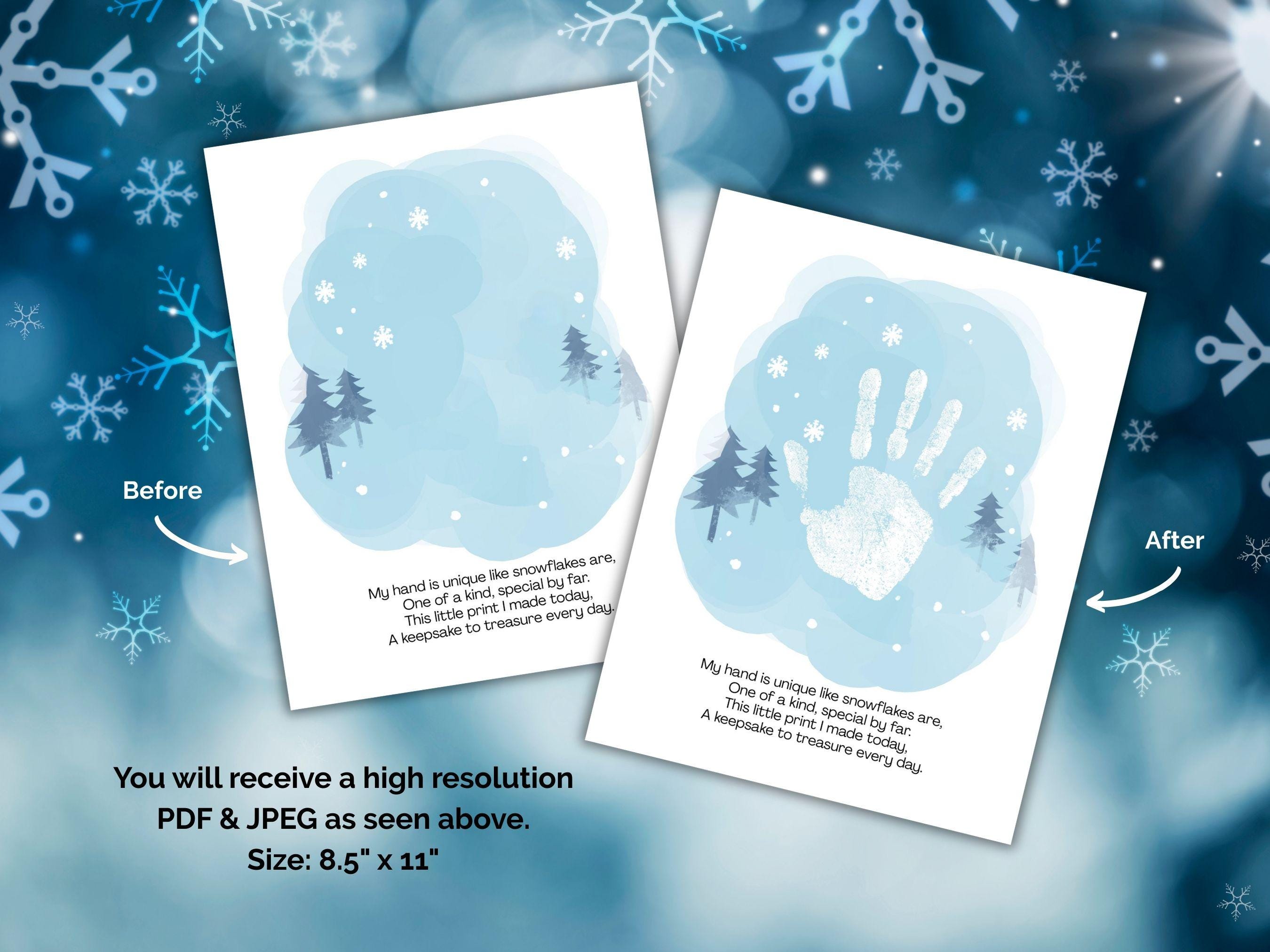 Snowflake Handprint Art Printable | Winter Handprint Craft for Kids ...