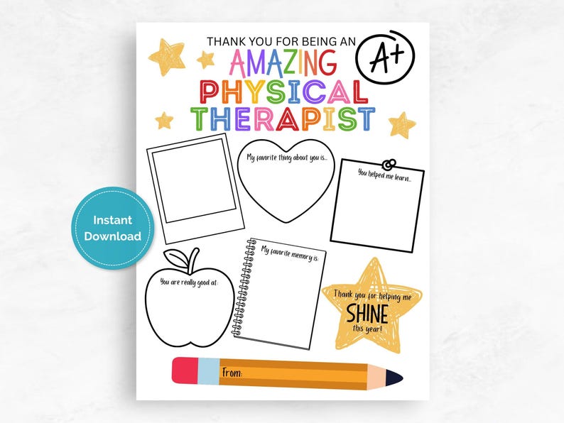 Physical Therapist Thank You, Thank You PT Card, Staff Appreciation ...