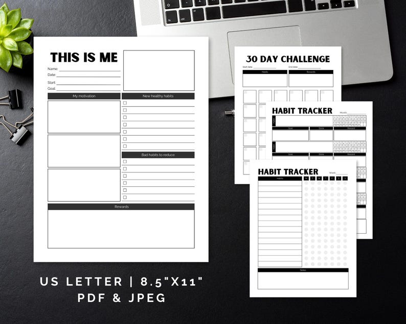 Printable Habit Trackers: Goal Setting, Monthly, Weekly | Routine ...