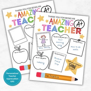 All About My Teacher, Thank You Teacher, Teacher Appreciation Gift, End ...