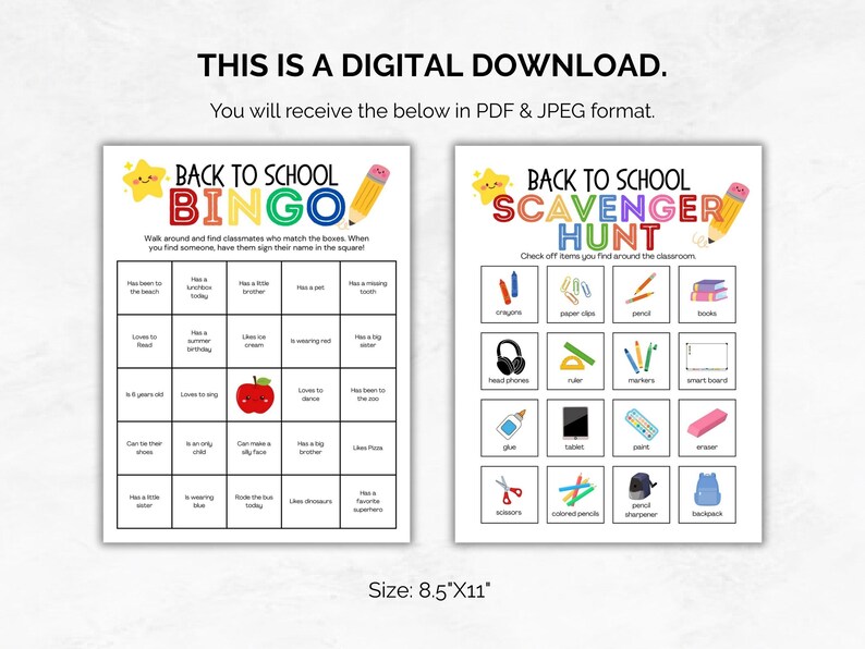 Back to School Icebreakers, Printable Classmate Bingo and Classroom ...