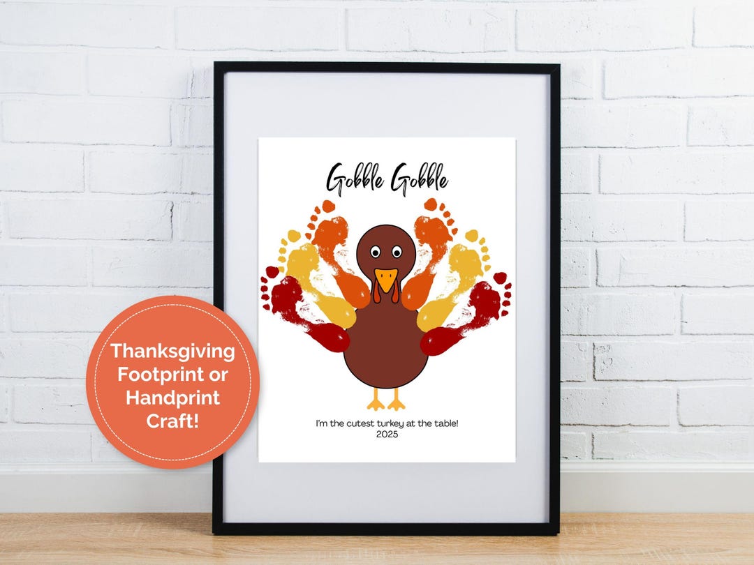 Turkey Handprint / Footprint Art Printable | Thanksgiving Keepsake ...