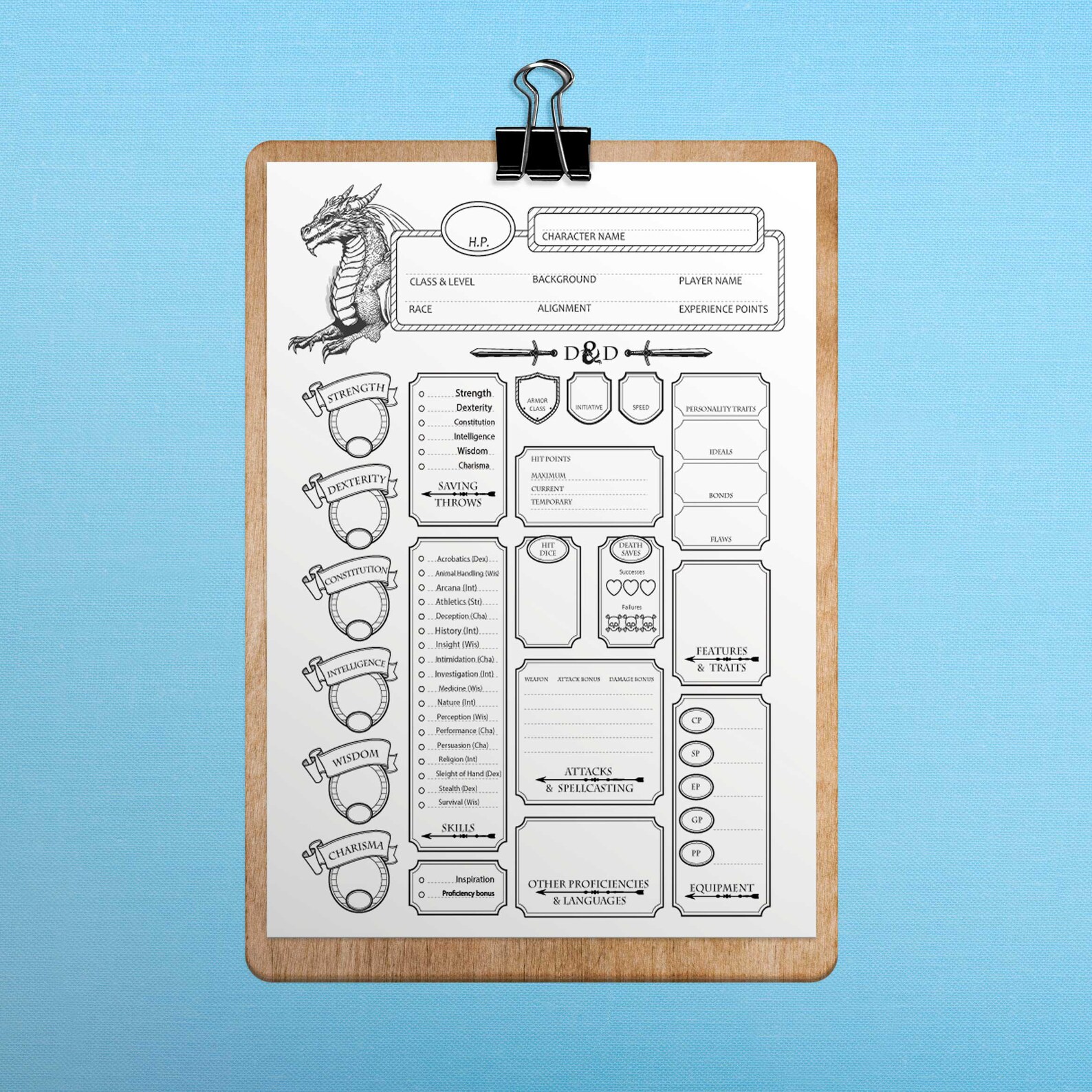 Create Your Hero: Detailed 5e Character Design Sheet, Digital Download ...