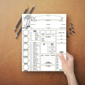 Dnd 5e Universal Character Sheet PDF - Printable Non-editable RPG Tool ...