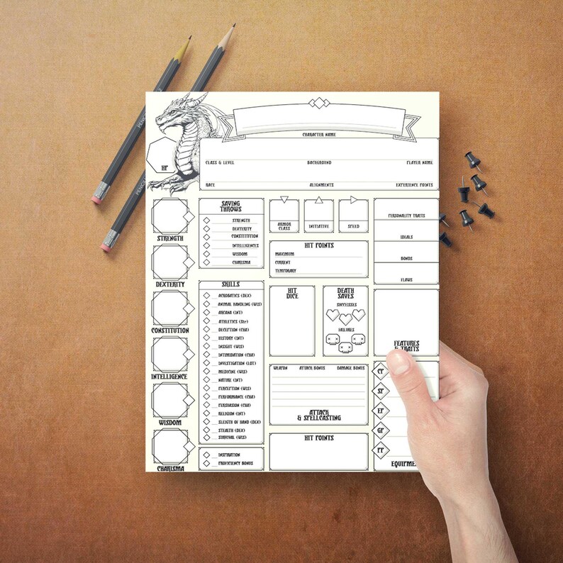 D&D 5e Universal Character Sheet PDF – Printable Digital Download for ...