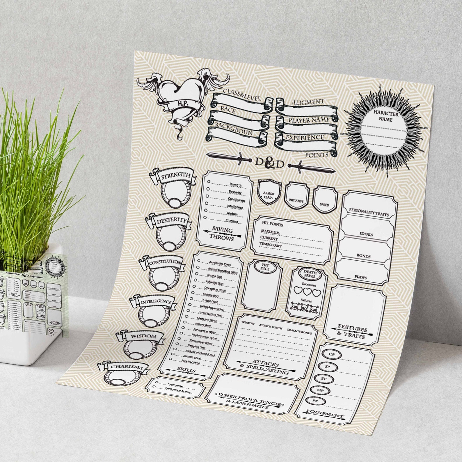 New Simple and Convenient Dnd Character Sheet. PDF Character Sheet for ...