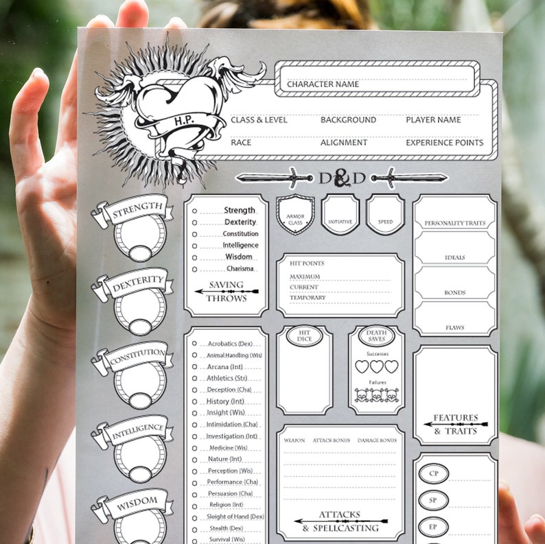 Dnd Character Sheet Printable Pdf for 5e, the Perfect Digital Rpg Sheet ...