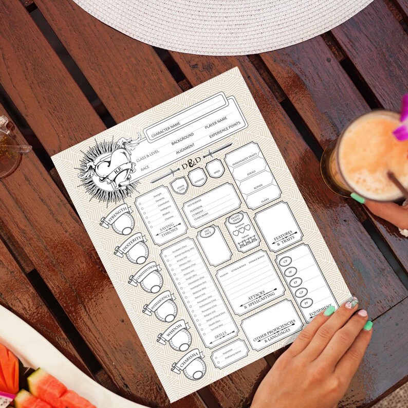 Ready-to-use Dnd 5e Character Sheet PDF Simple and Printable - Etsy