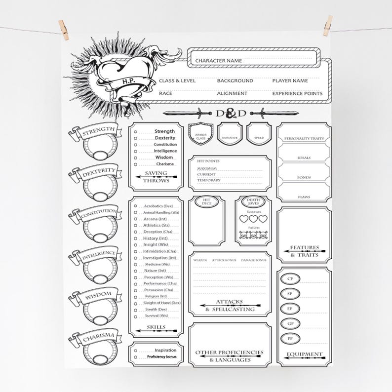 Dnd Character Sheet PDF - Custom 5e Character Sheet for Dungeons ...