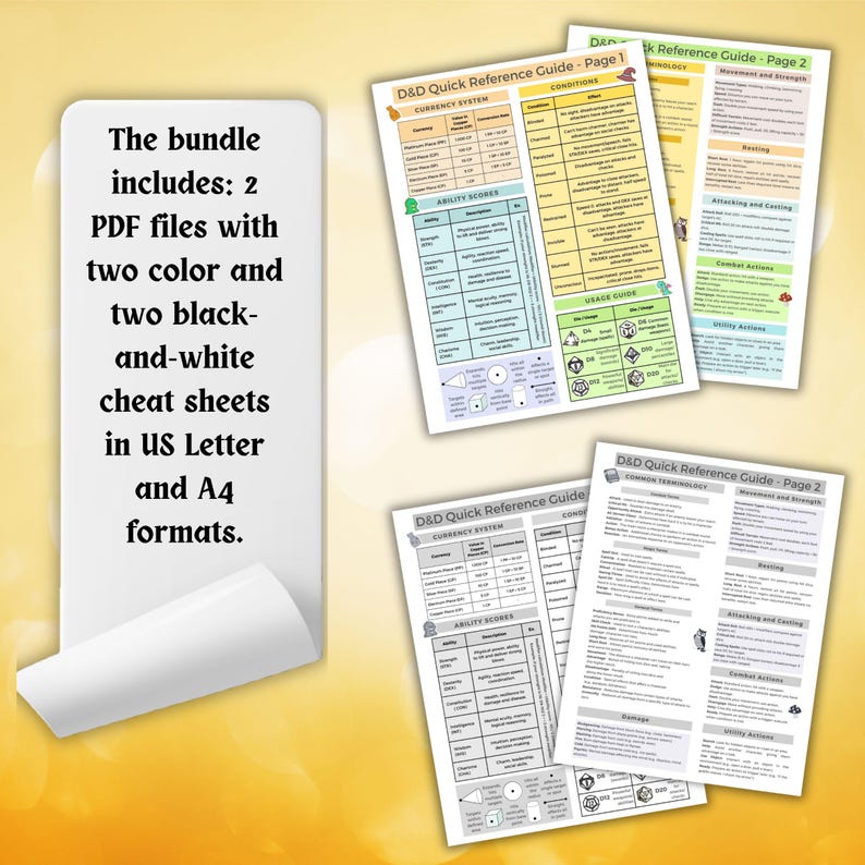 Dnd Printable Bundle – Character Sheet, Initiative Tracker & Cheat ...