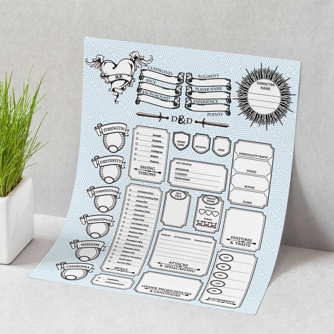 One-size-fits-all D&D Character Sheet: A Sleek and Stylish Way to Track ...