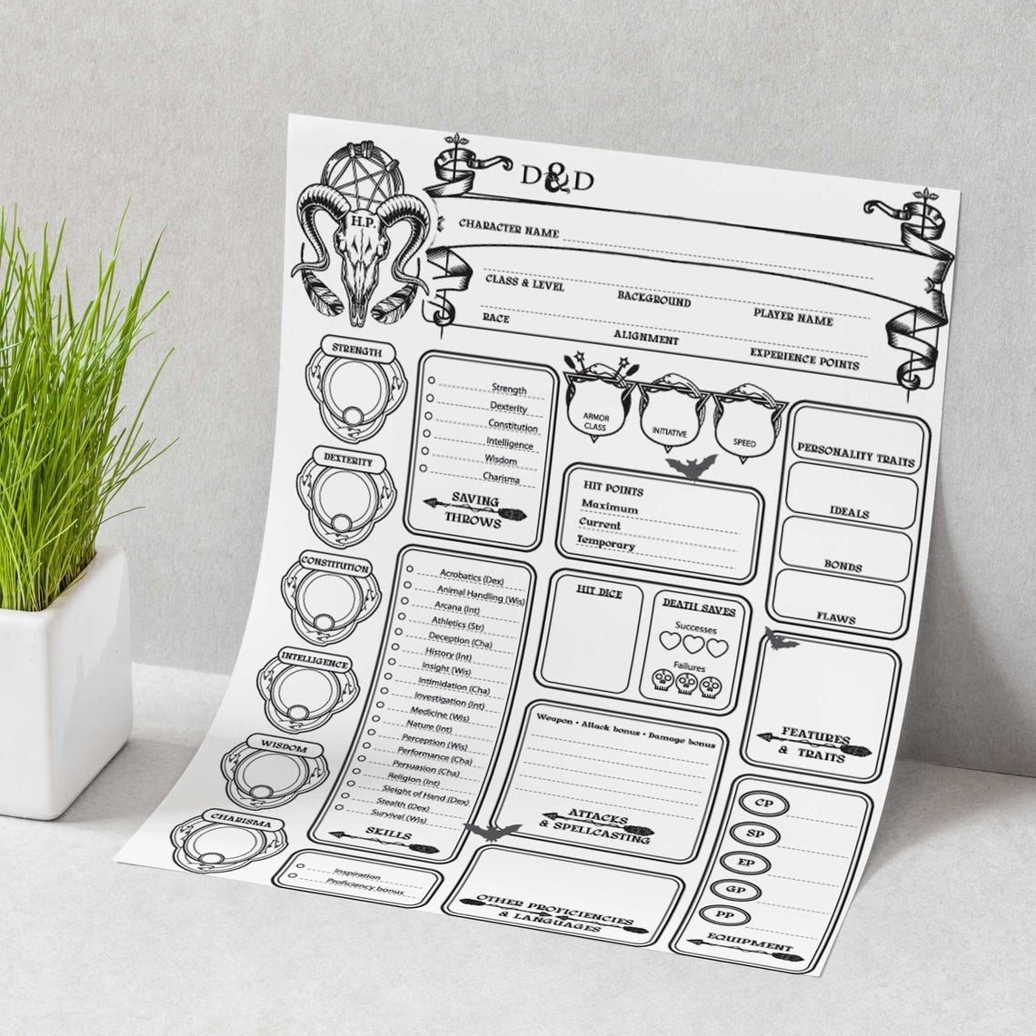 Dnd 5e Character Sheet PDF | Blank Character-based Dnd Character Sheet ...