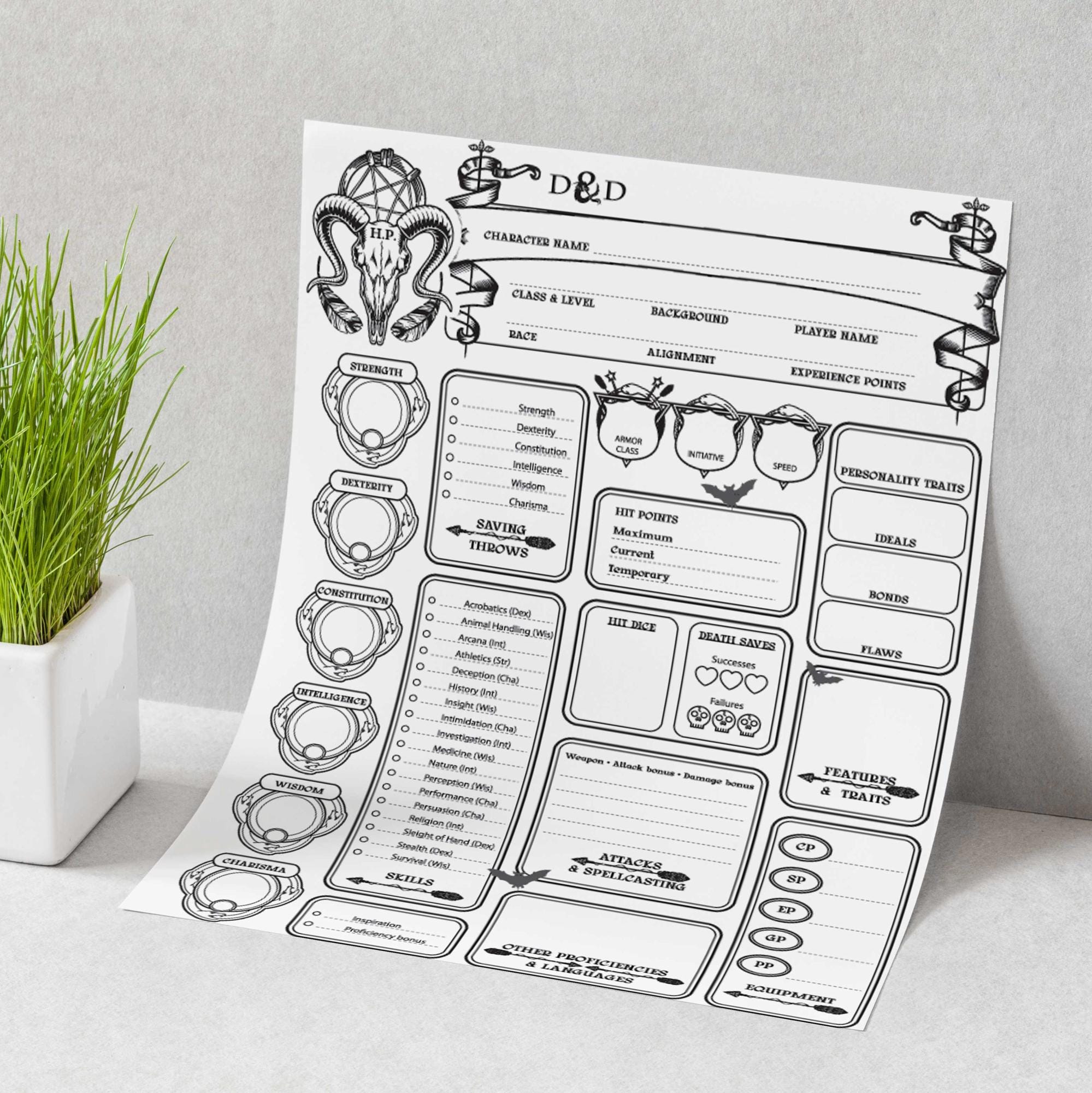 Dnd 5e Character Sheet PDF | Blank Character-based Dnd Character Sheet ...