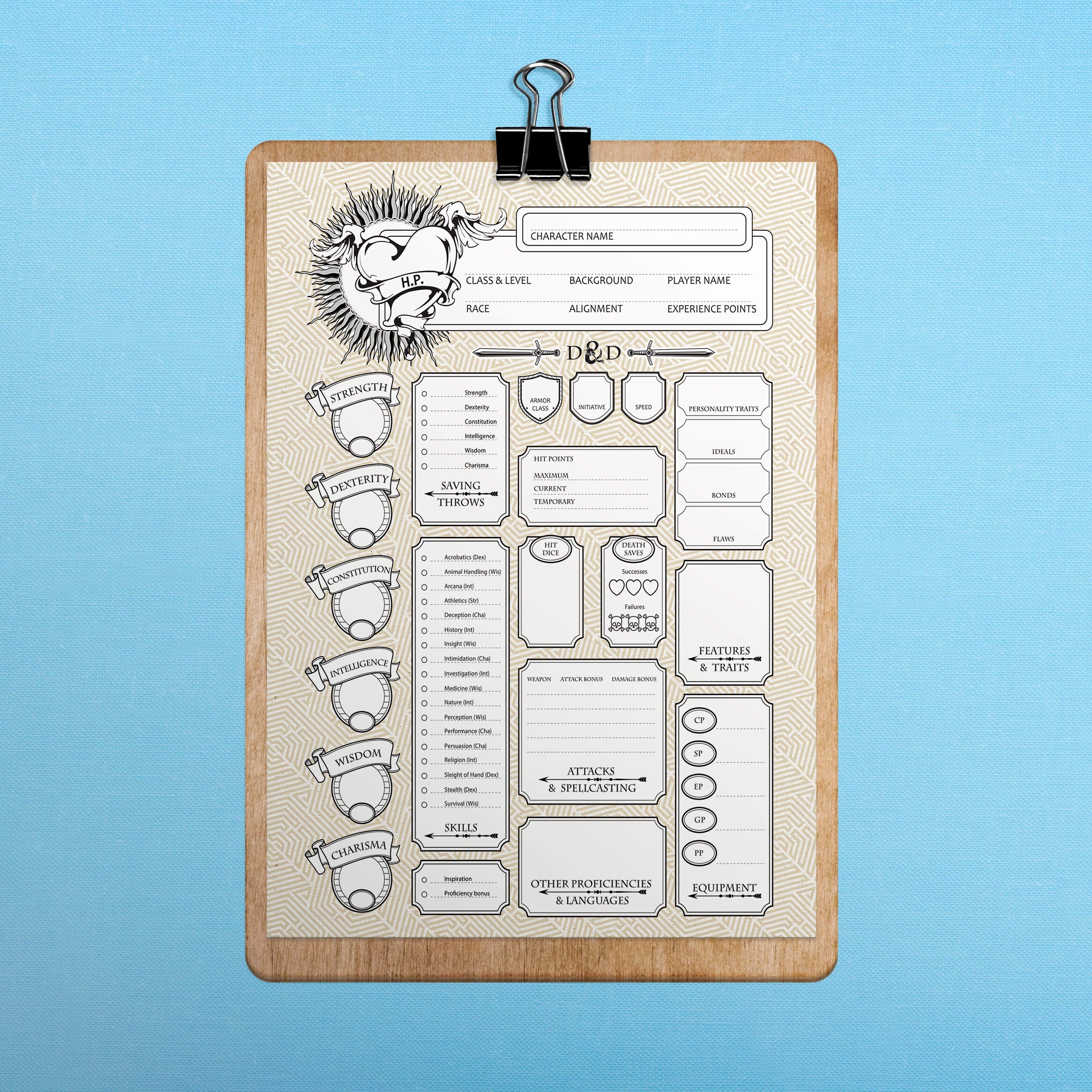 Jump Into Your Adventure: Ultimate Dnd Character Sheet - Printable PDF ...