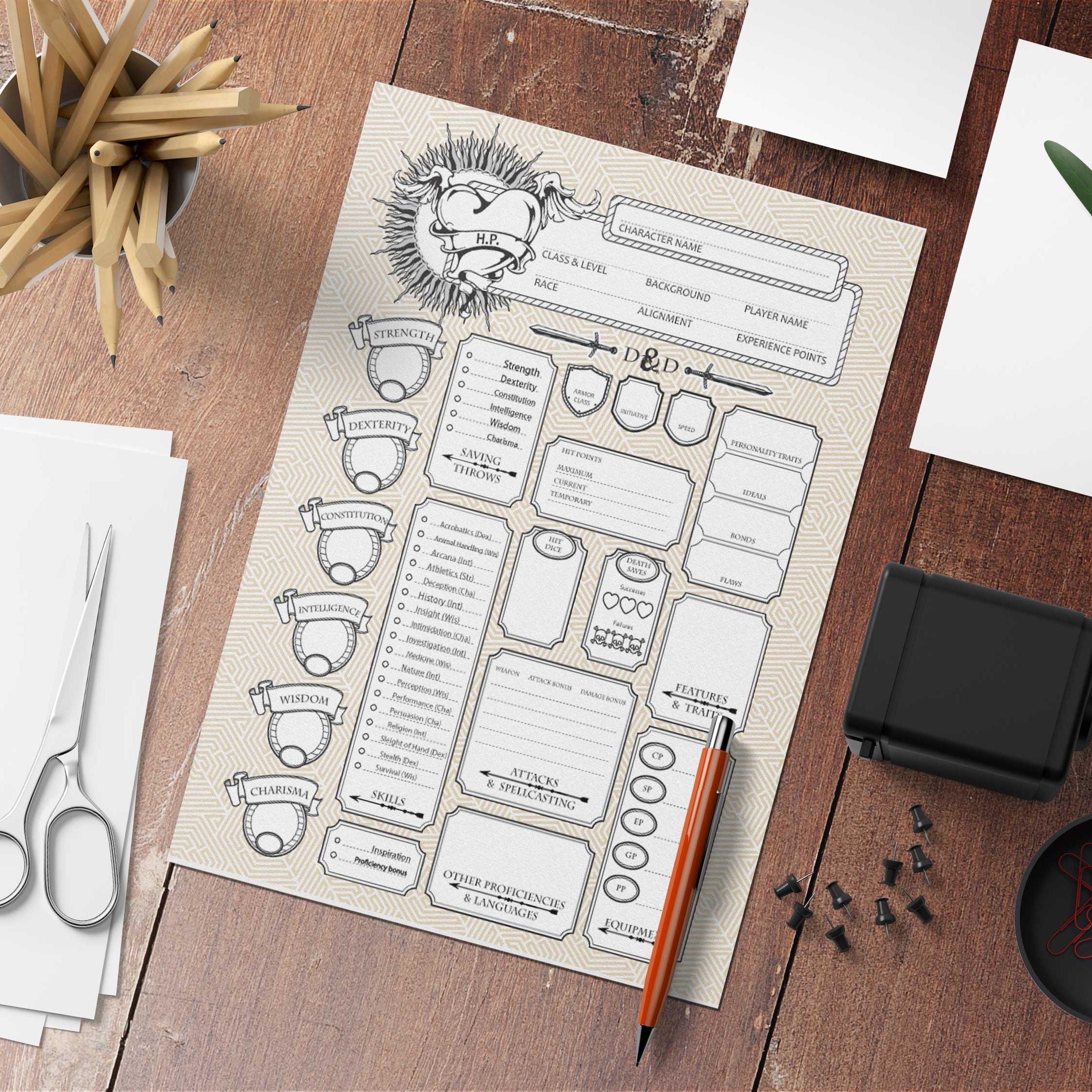 Jump Into Your Adventure: Ultimate Dnd Character Sheet - Printable PDF ...