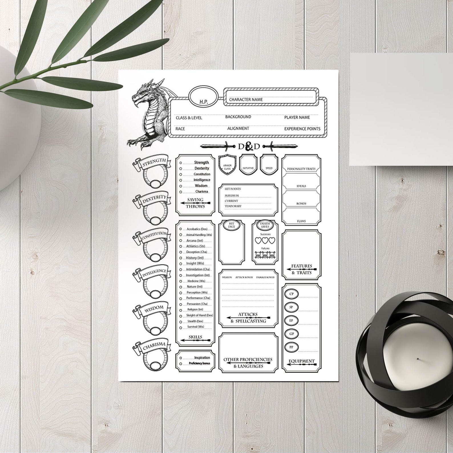 Create Your Hero: Detailed 5e Character Design Sheet, Digital Download ...