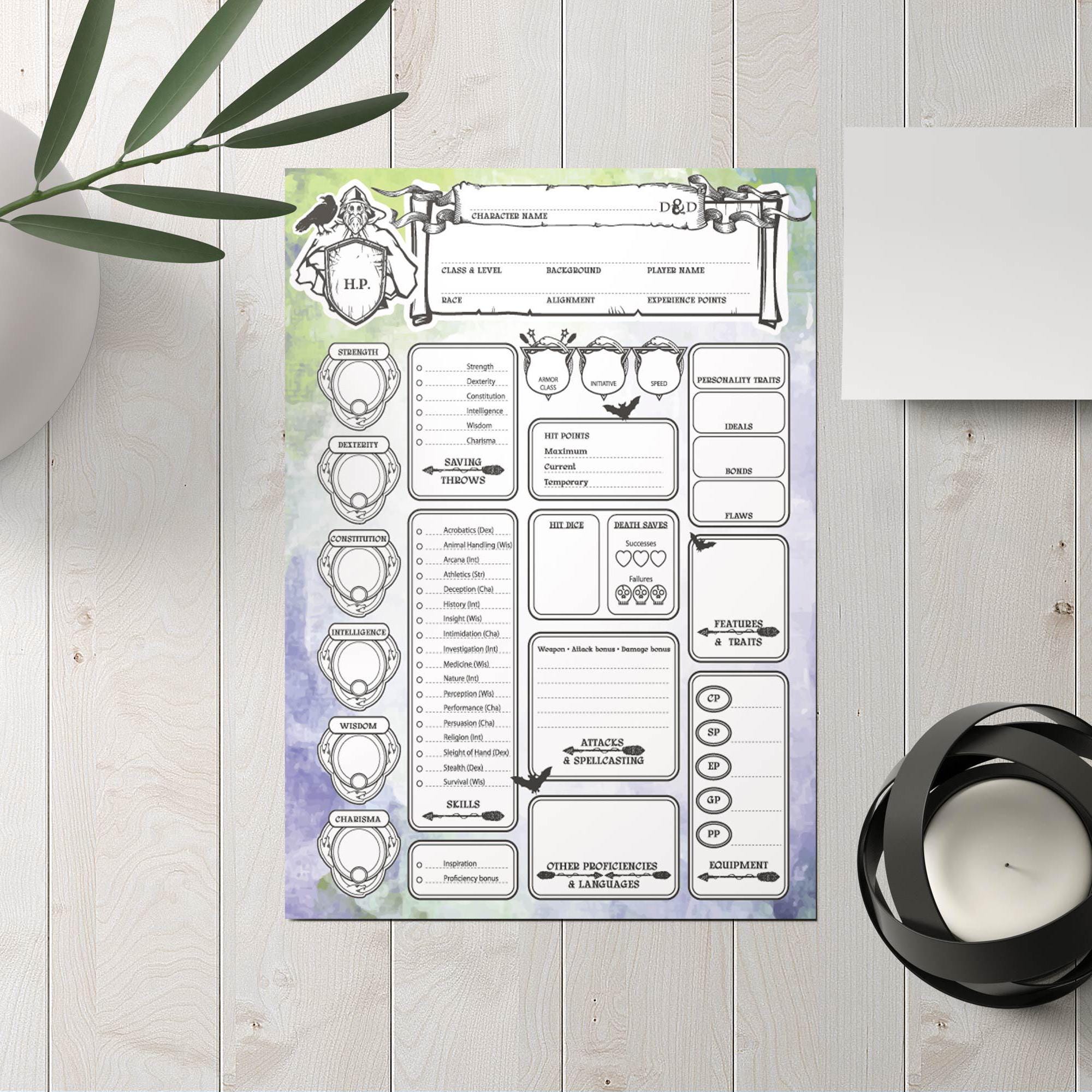 Enchant Your Dnd 5e Game With a Magical Character Sheet - Etsy