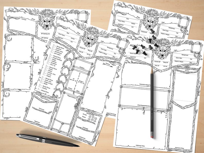 Editable Dnd 5e Character Sheet PDF | Printable Druid Sheet | Digital ...