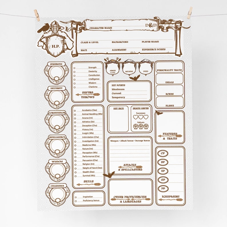 Ultimate Dnd Character Sheet PDF – Printable Dungeons and Dragons 5e ...