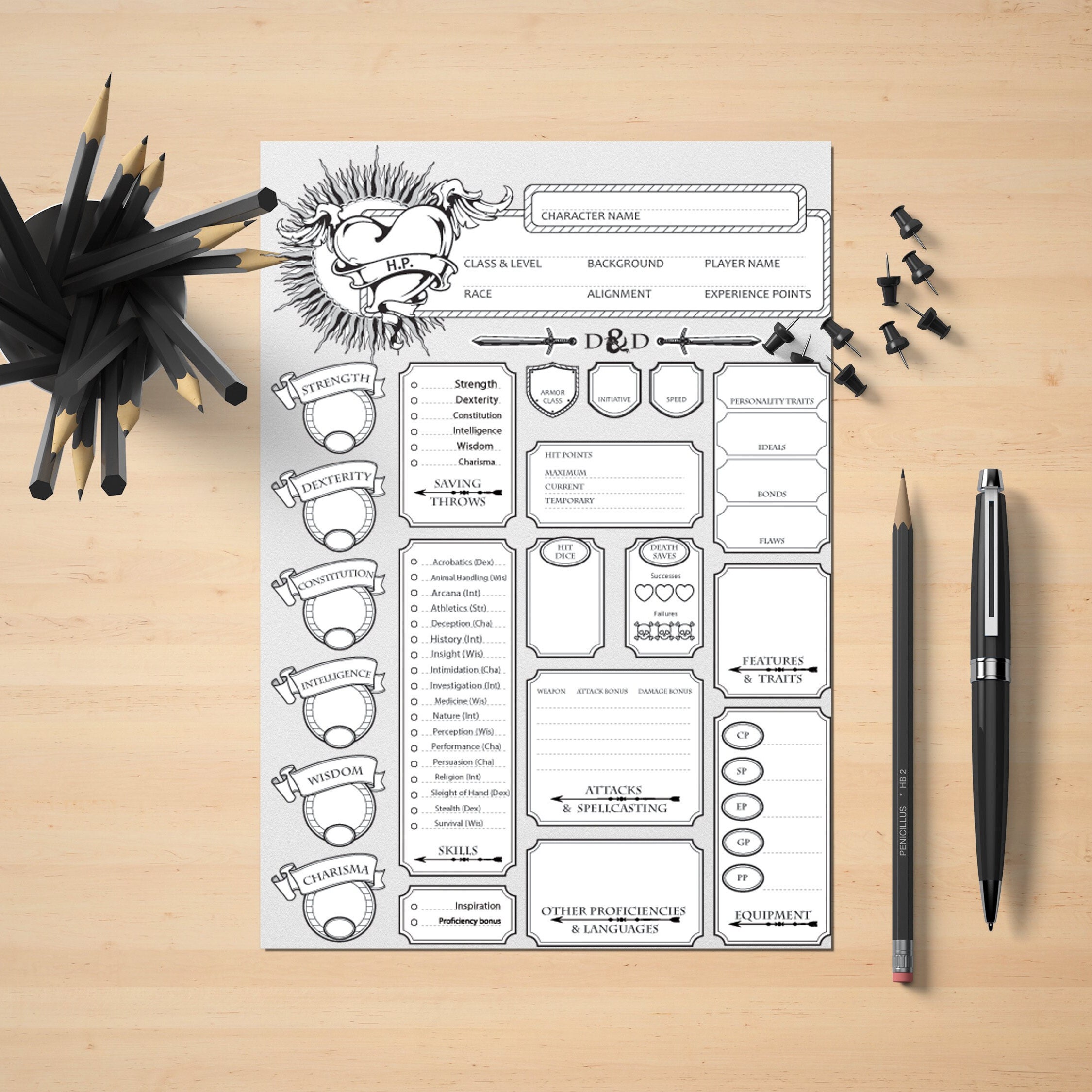 Master Your Adventure: Custom Dnd Character Sheet the Ultimate Gift for ...