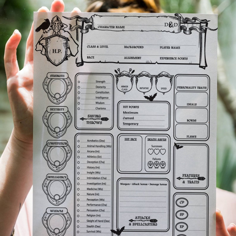 Dnd 5e Warlock Character Sheet PDF | Printable Dungeons and Dragons ...