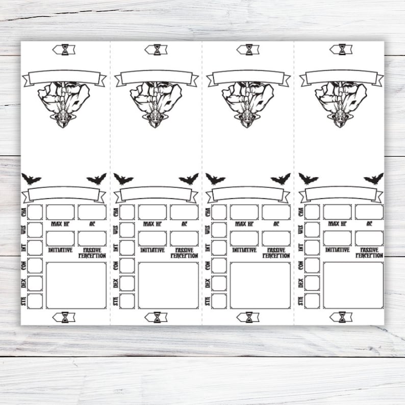 Dnd Initiative Tracker, DM Tool, Printable PDF, Fits US Letter (8.5 X ...