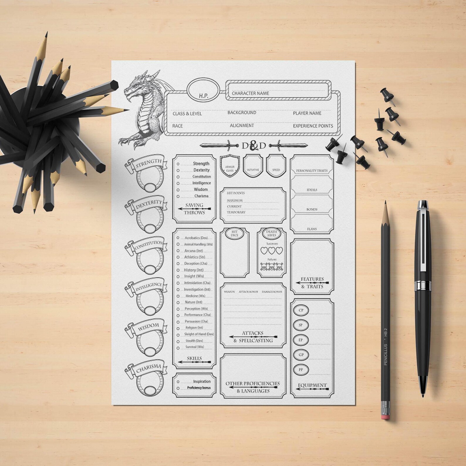 Create Your Hero: Detailed 5e Character Design Sheet, Digital Download ...