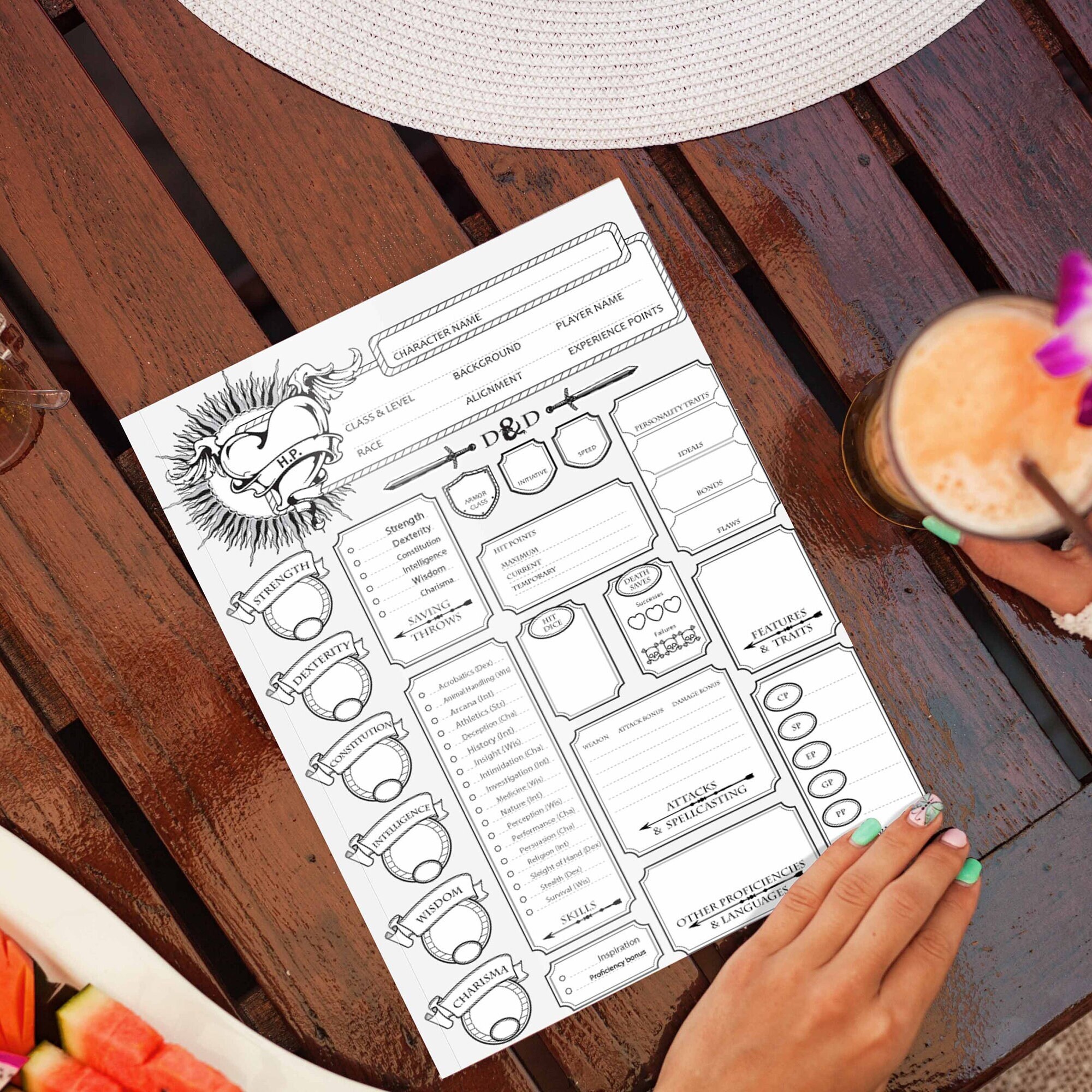 Master Your Adventure: Custom Dnd Character Sheet the Ultimate Gift for ...