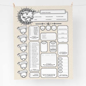 Ready-to-use Dnd 5e Character Sheet PDF Simple and Printable - Etsy