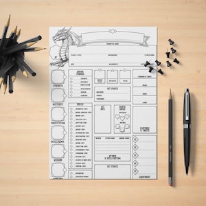 Dnd 5e Universal Character Sheet PDF - Printable Non-editable RPG Tool ...