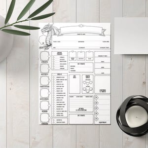 Dnd 5e Universal Character Sheet PDF - Printable Non-editable RPG Tool ...