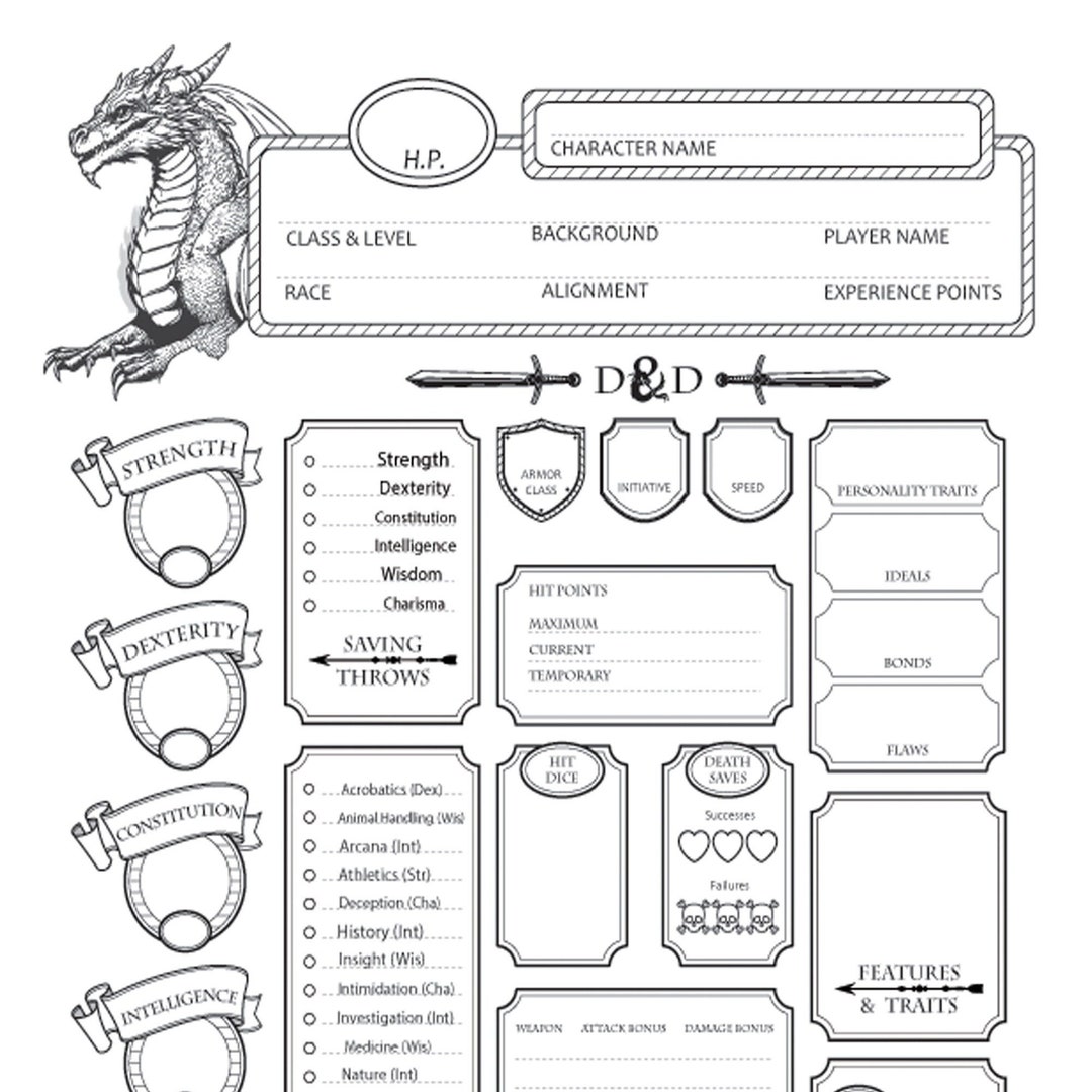 Enhance Your Dnd Adventure: Custom Universal Character Sheet for ...