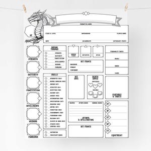 Dnd 5e Universal Character Sheet PDF - Printable Non-editable RPG Tool ...