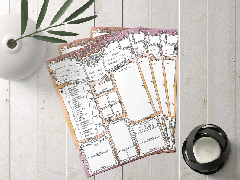Edited Ranger Character Sheets for D&D 5e Wilderness Wonders - Etsy Canada