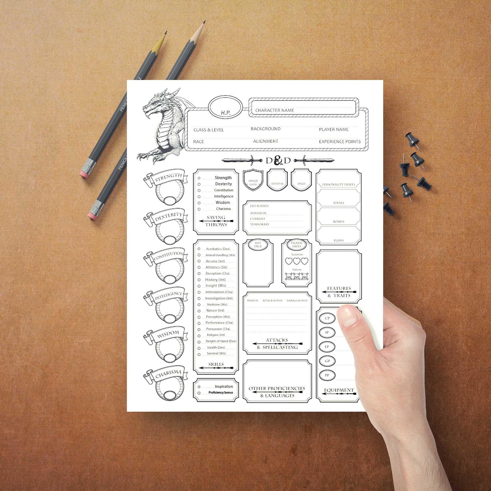 Create Your Hero: Detailed 5e Character Design Sheet, Digital Download ...
