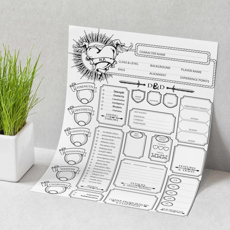 Dnd Character Sheet Printable Pdf for 5e, the Perfect Digital Rpg Sheet ...