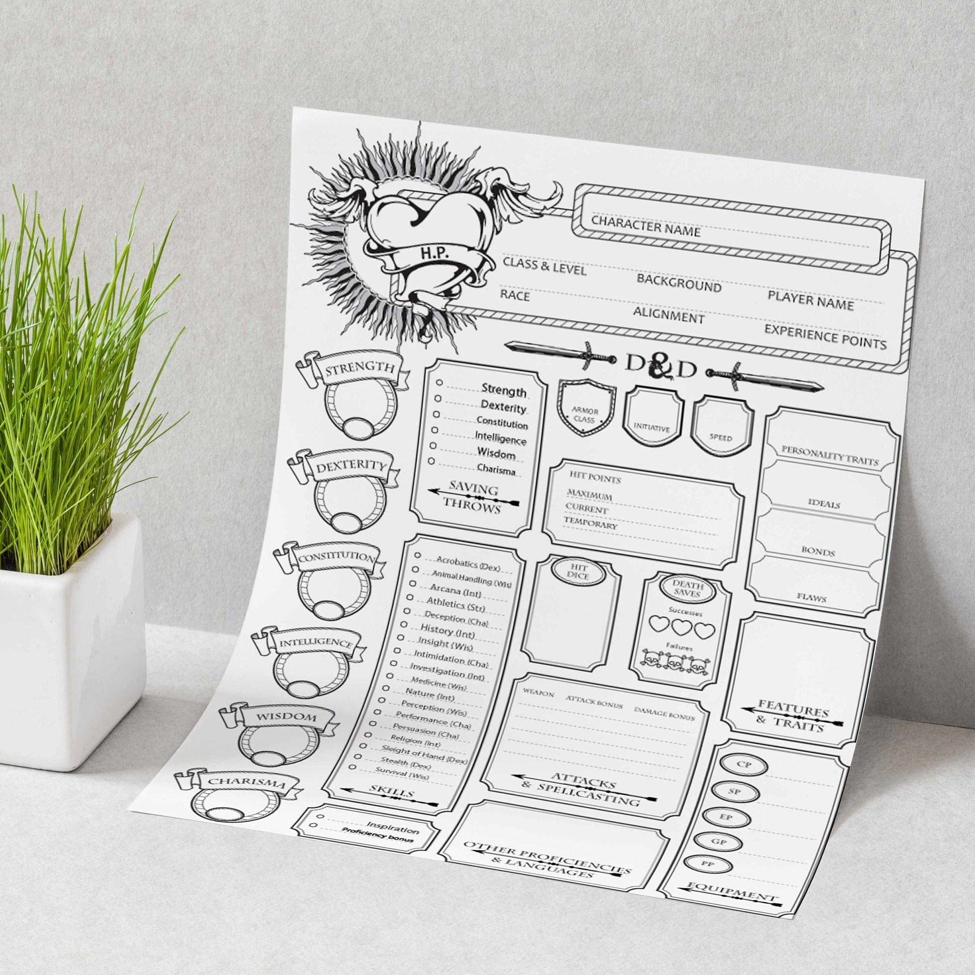 Master Your Adventure: Custom Dnd Character Sheet the Ultimate Gift for ...