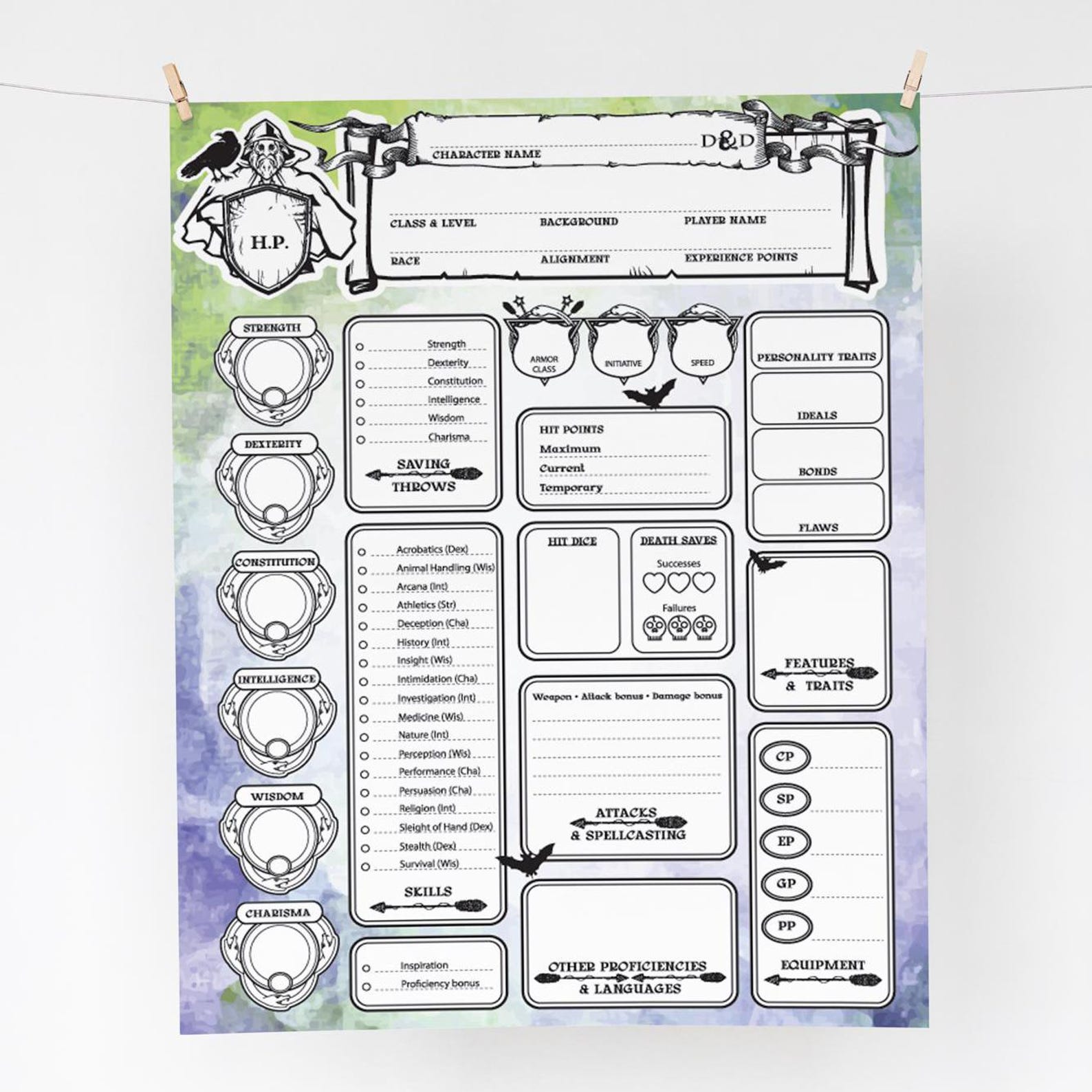 Enchant Your Dnd 5e Game With a Magical Character Sheet - Etsy