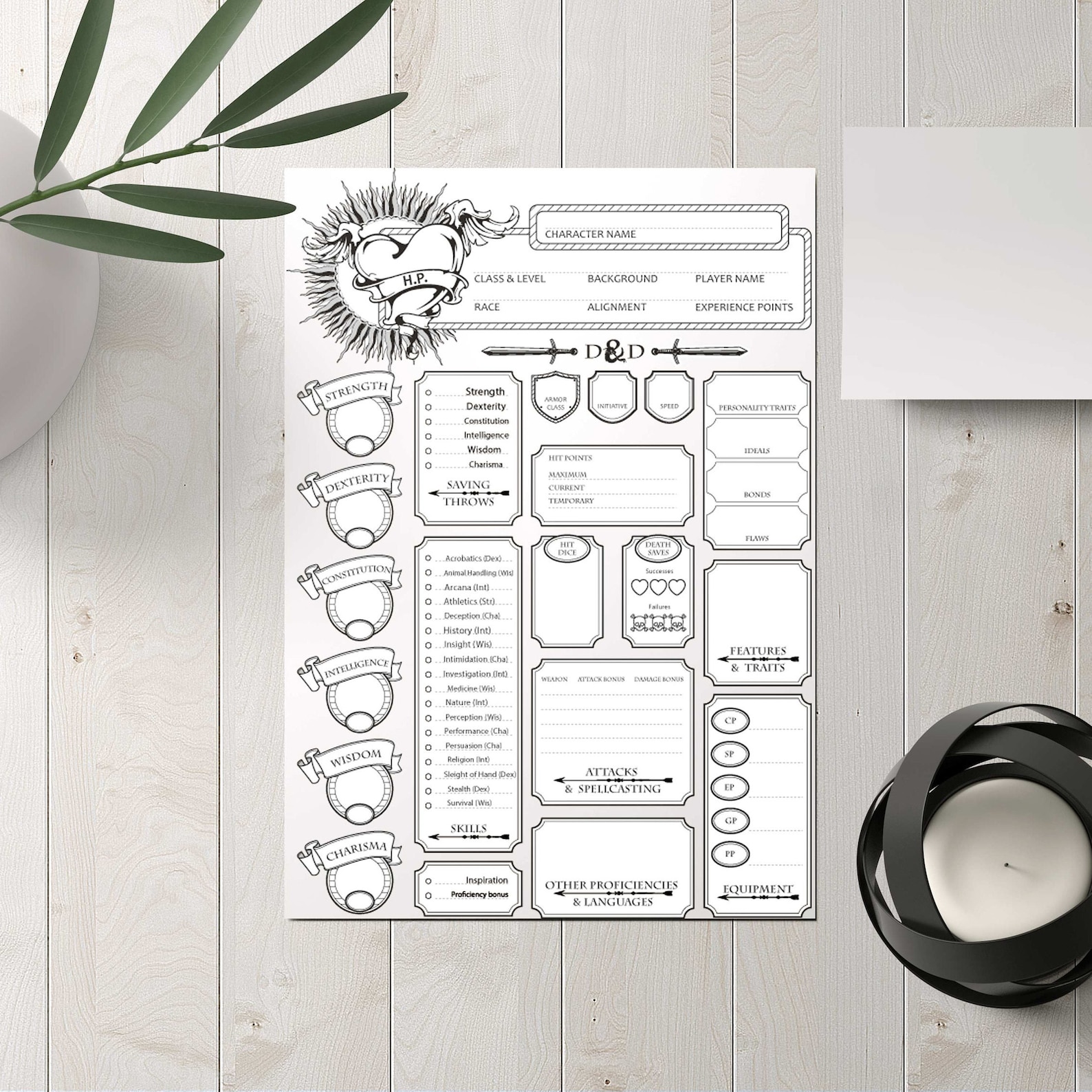 Master Your Adventure: Custom Dnd Character Sheet the Ultimate Gift for ...