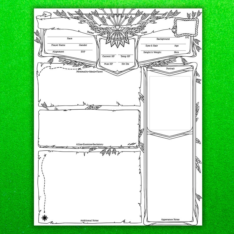 Editable Ranger Character Sheet for Dnd 5e | Customizable PDF Download ...