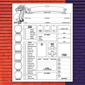 D&D 5e Universal Character Sheet PDF – Printable Digital Download for ...