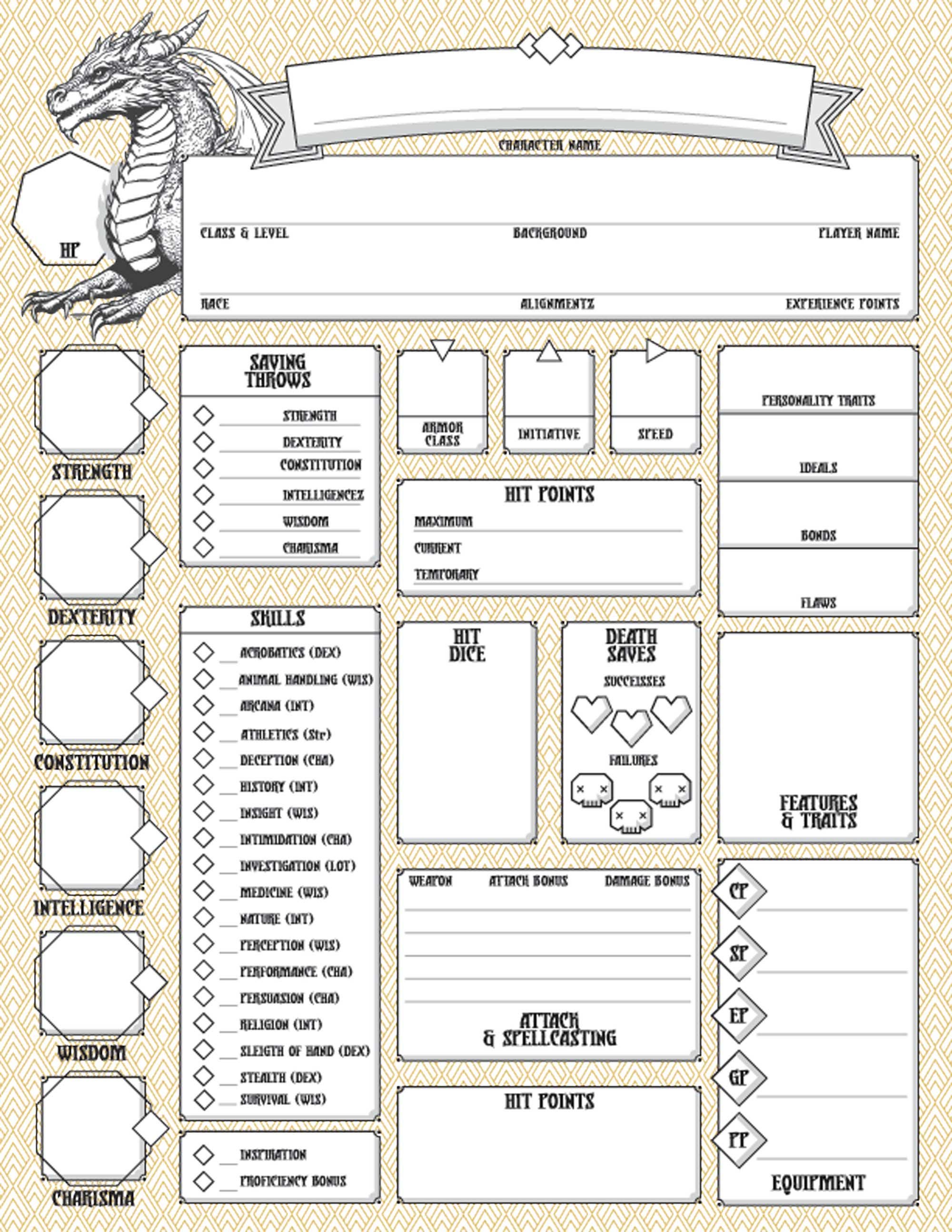 All-class Dnd 5e Character Sheet printable - Etsy