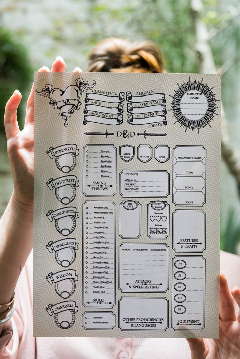 New Simple and Convenient Dnd Character Sheet. PDF Character Sheet for ...