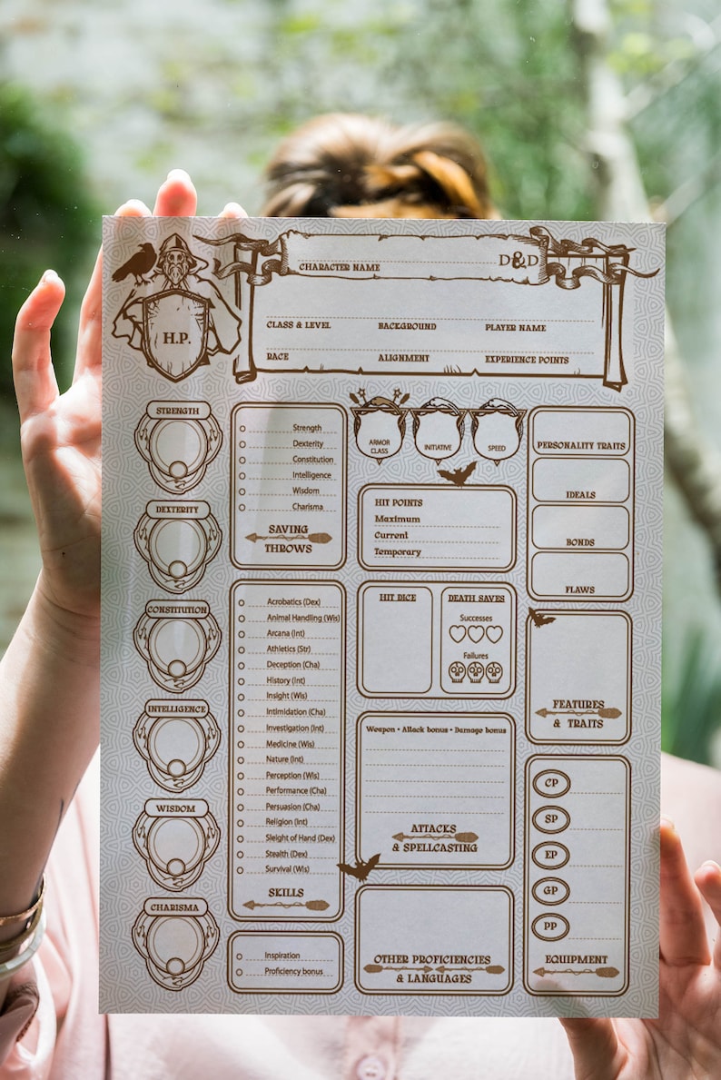 Ultimate Dnd Character Sheet PDF – Printable Dungeons and Dragons 5e ...