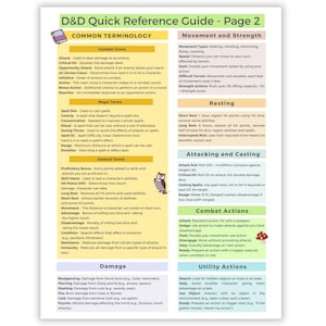 Dungeons and Dragons 5e Cheat Sheet | Ultimate Player's Guide ...