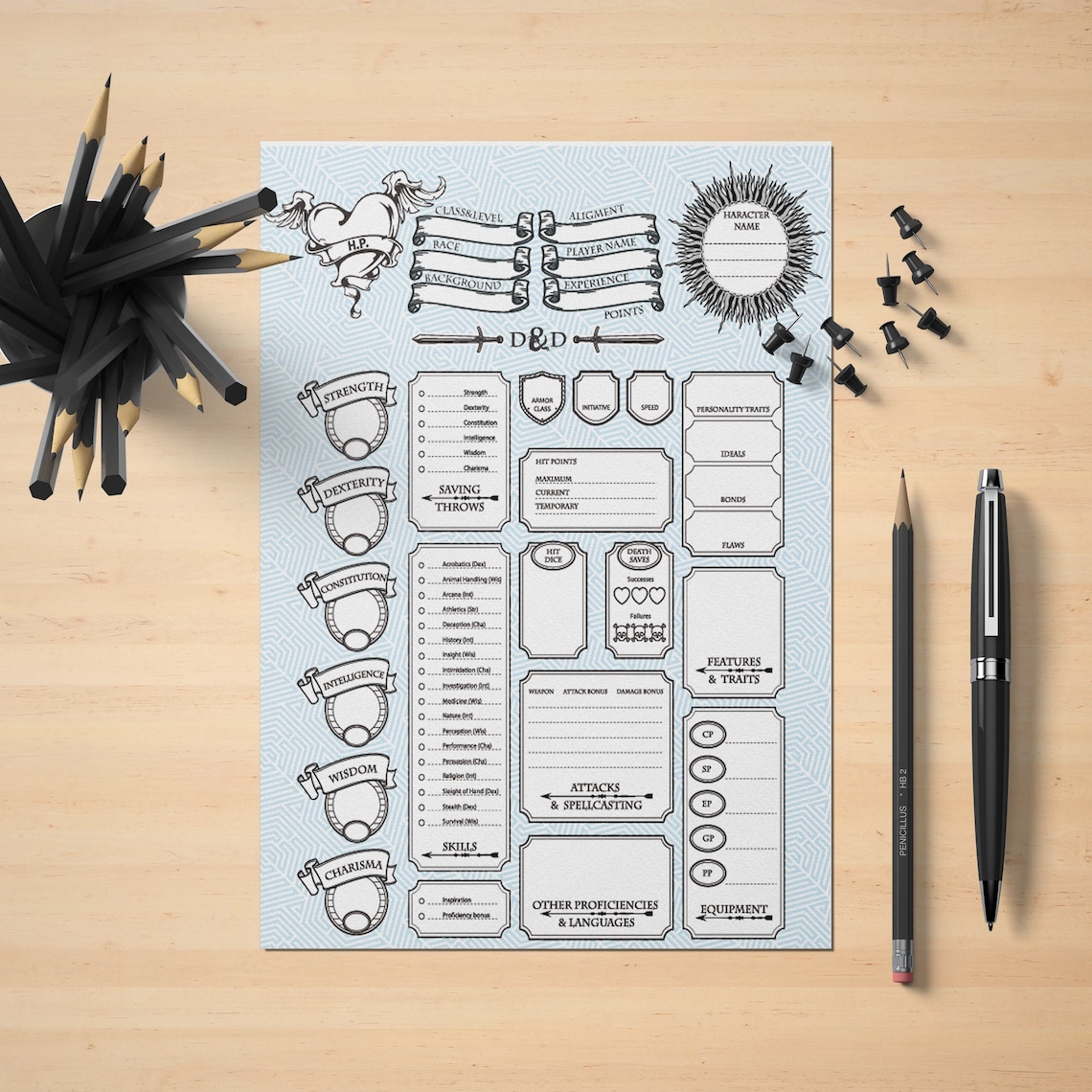 One-size-fits-all D&D Character Sheet: A Sleek and Stylish Way to Track ...