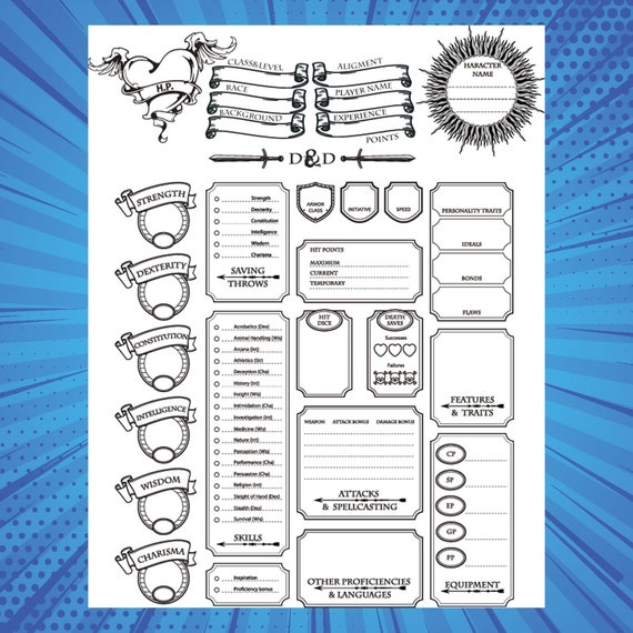 100 Epic Best 5e Character Sheet
